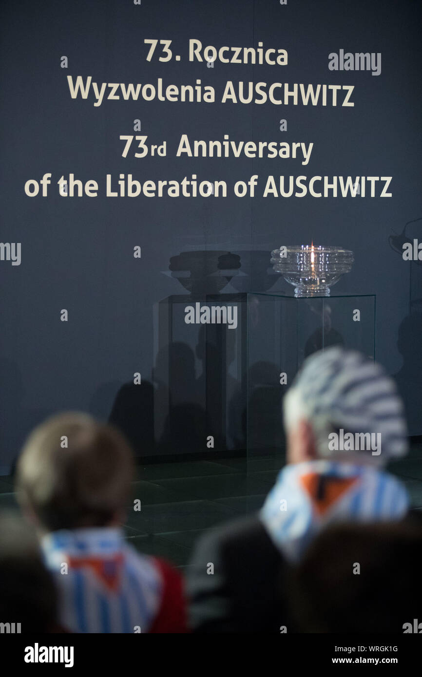 Auschwitz-Birkenau, Polen - 27. Januar 2018: 73. Jahrestag der ...