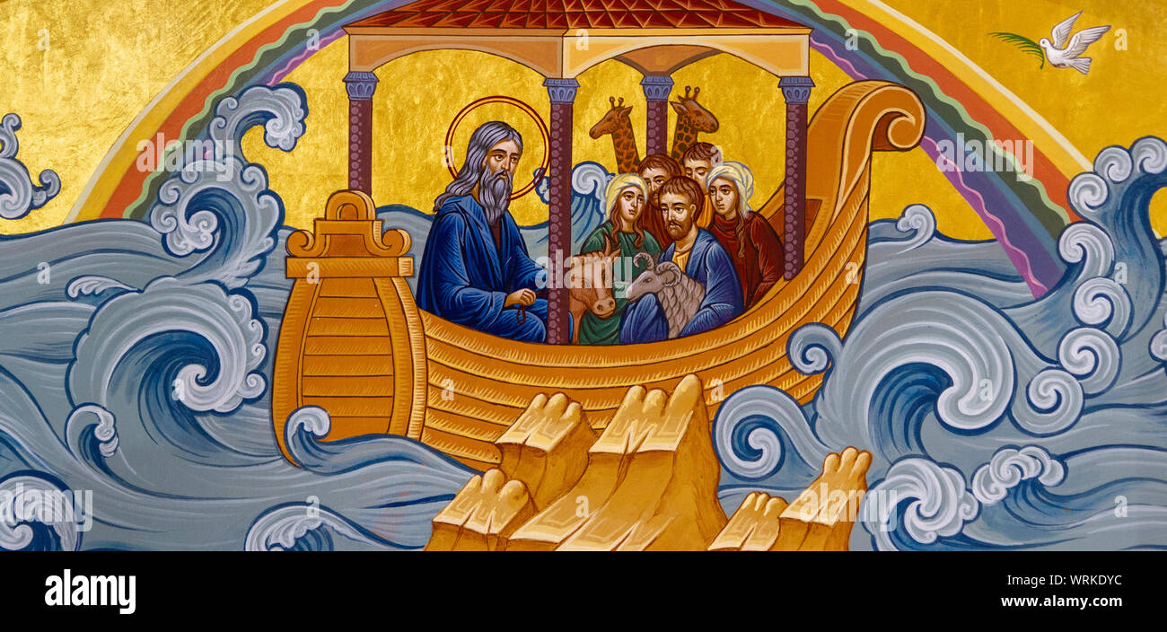 Das Symbol für das Noah's Arche. Teil der Ikonostase in der griechisch ...