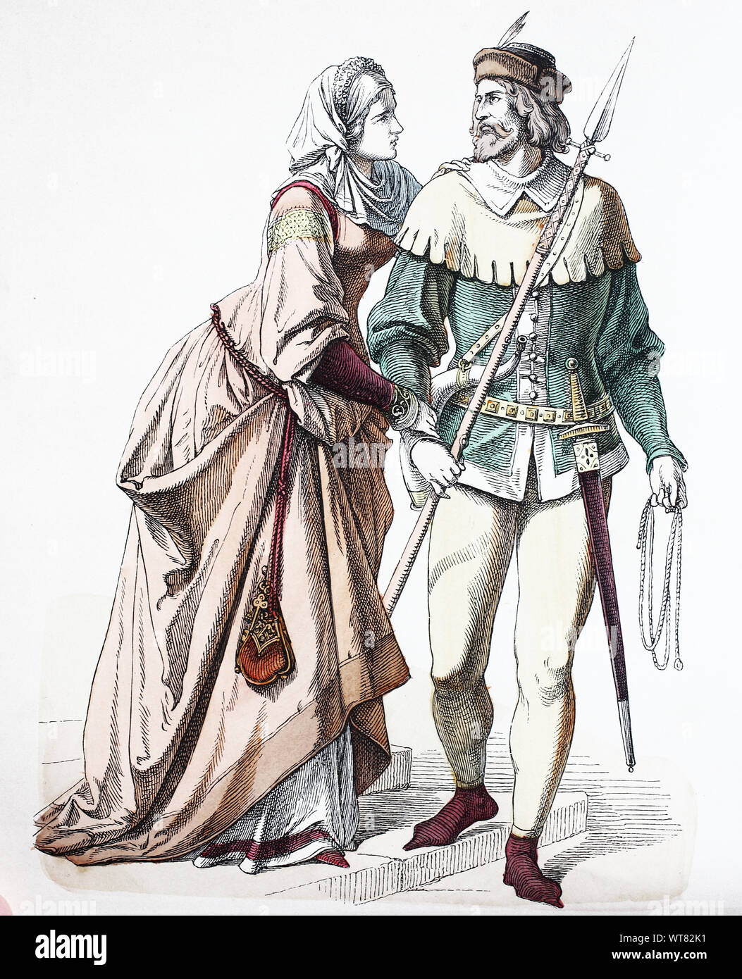 Nationale Kostüm, Kleidung, Geschichte der Kostüme, deutsche Frau von ...