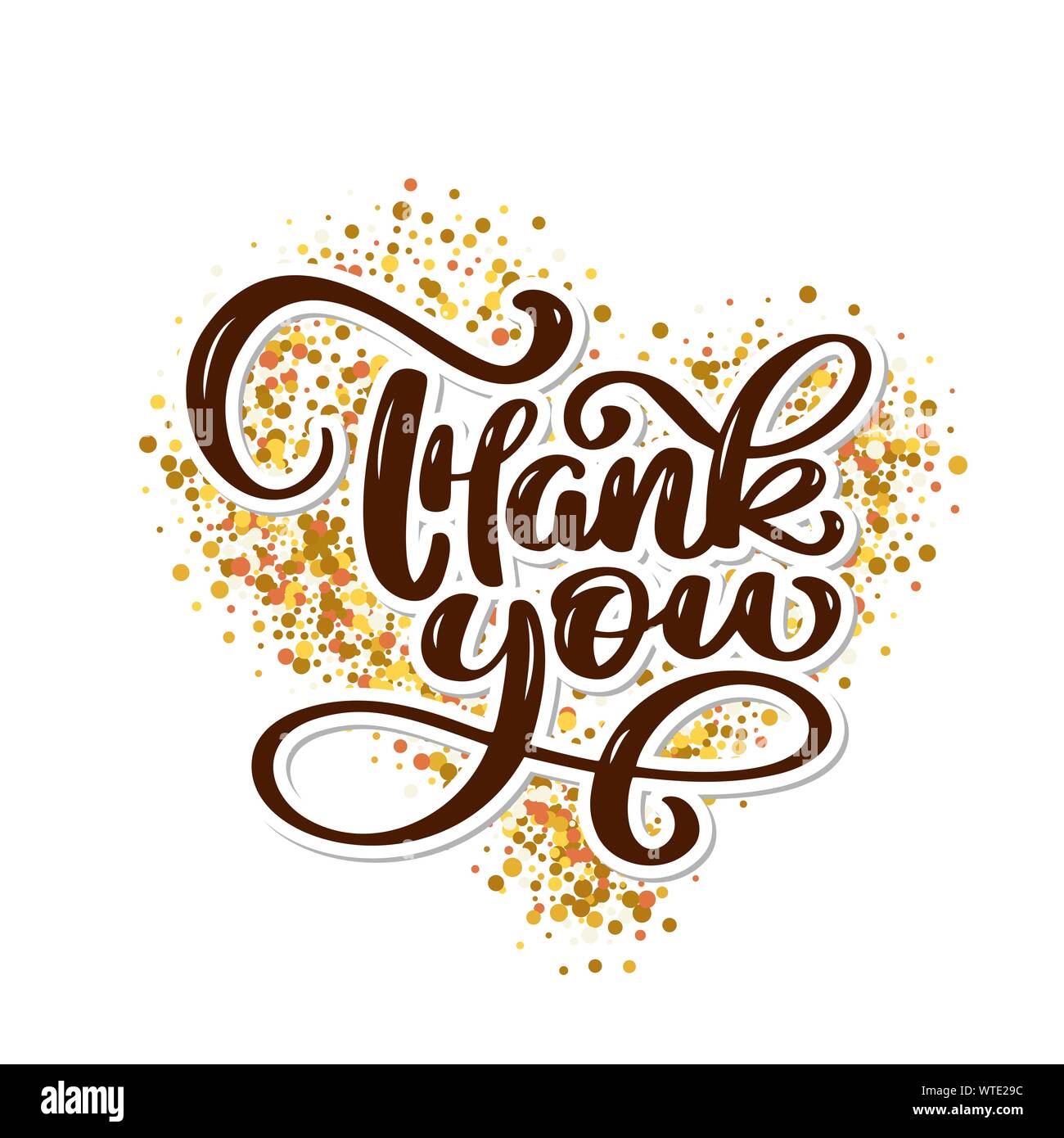 Vielen Dank text auf Gold Hintergrund in Form von Herzen. Jahrgang Hand ...