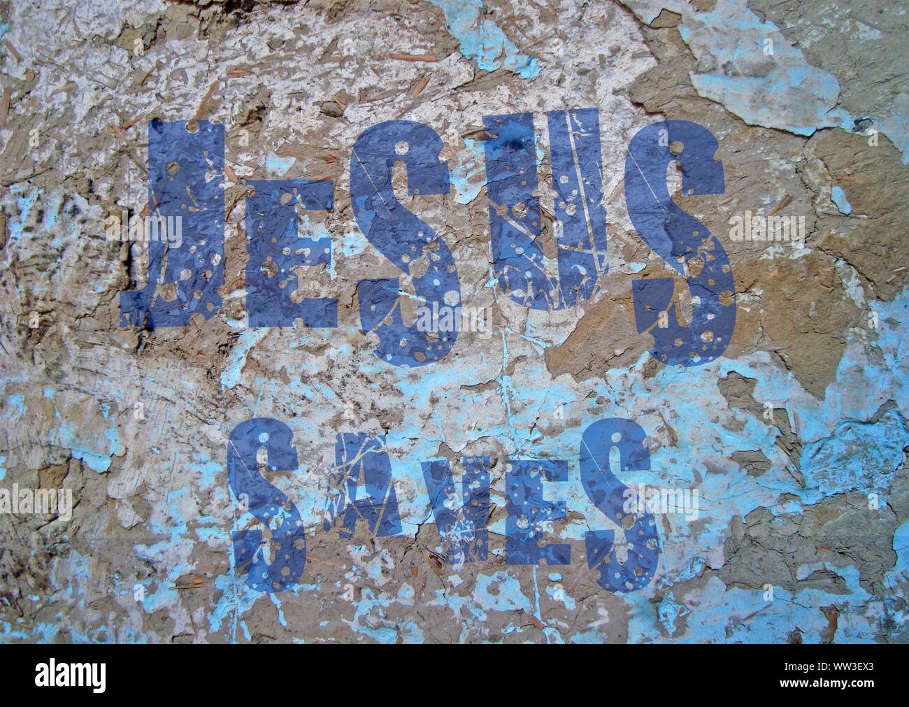 Jesus lebt, Jesus rettet und die icthus Fisch das Zeichen für die ...