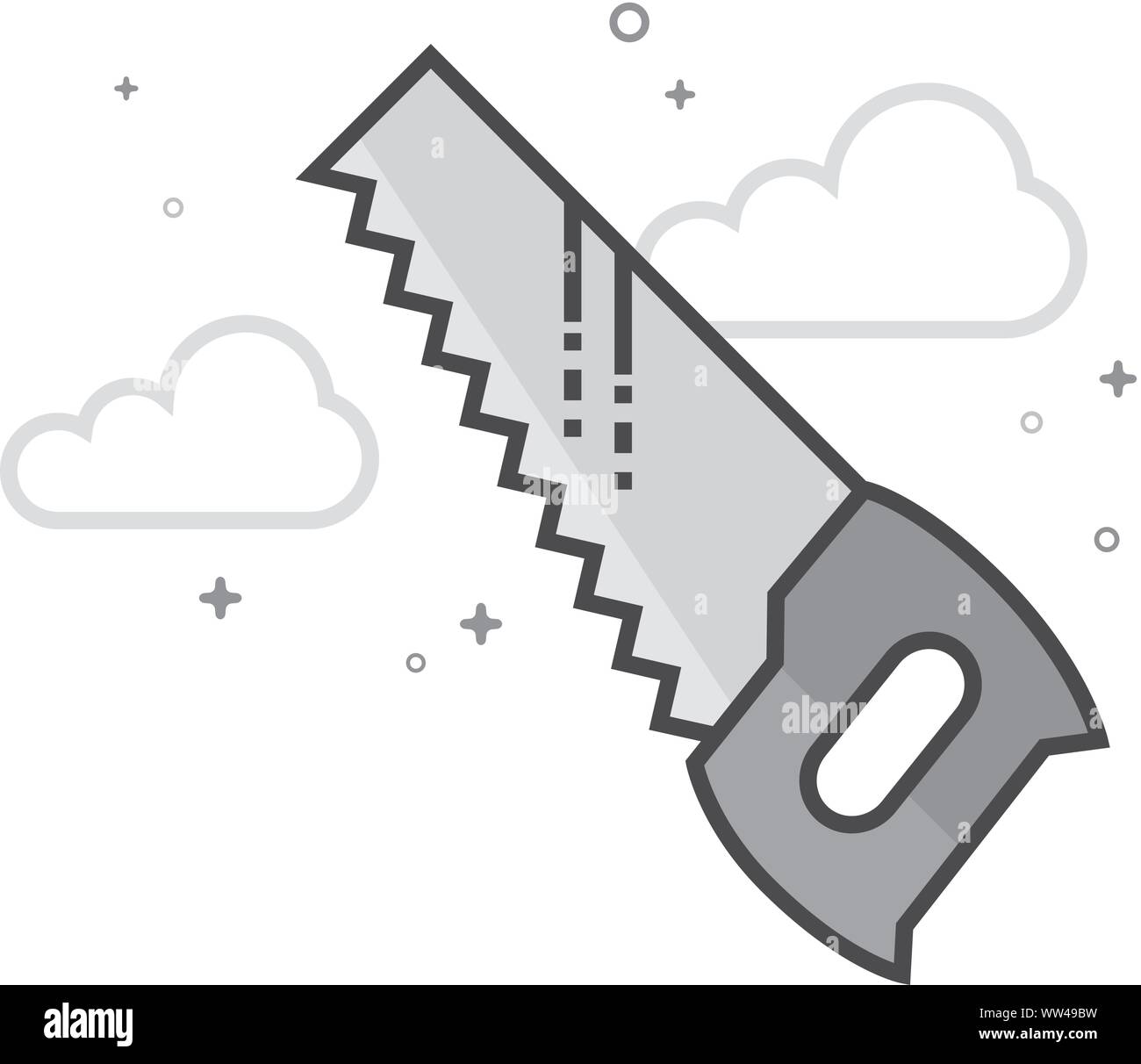 Hand sah Symbol in Graustufen Stil beschrieben. Vector Illustration ...