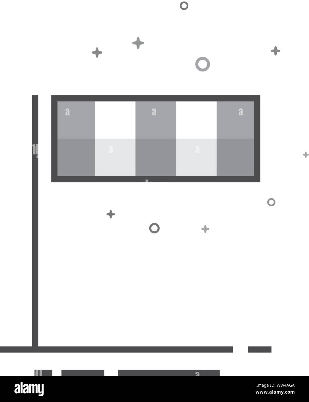 Windsack Symbol in flachen Umrissen Graustufen Stil. Vector ...