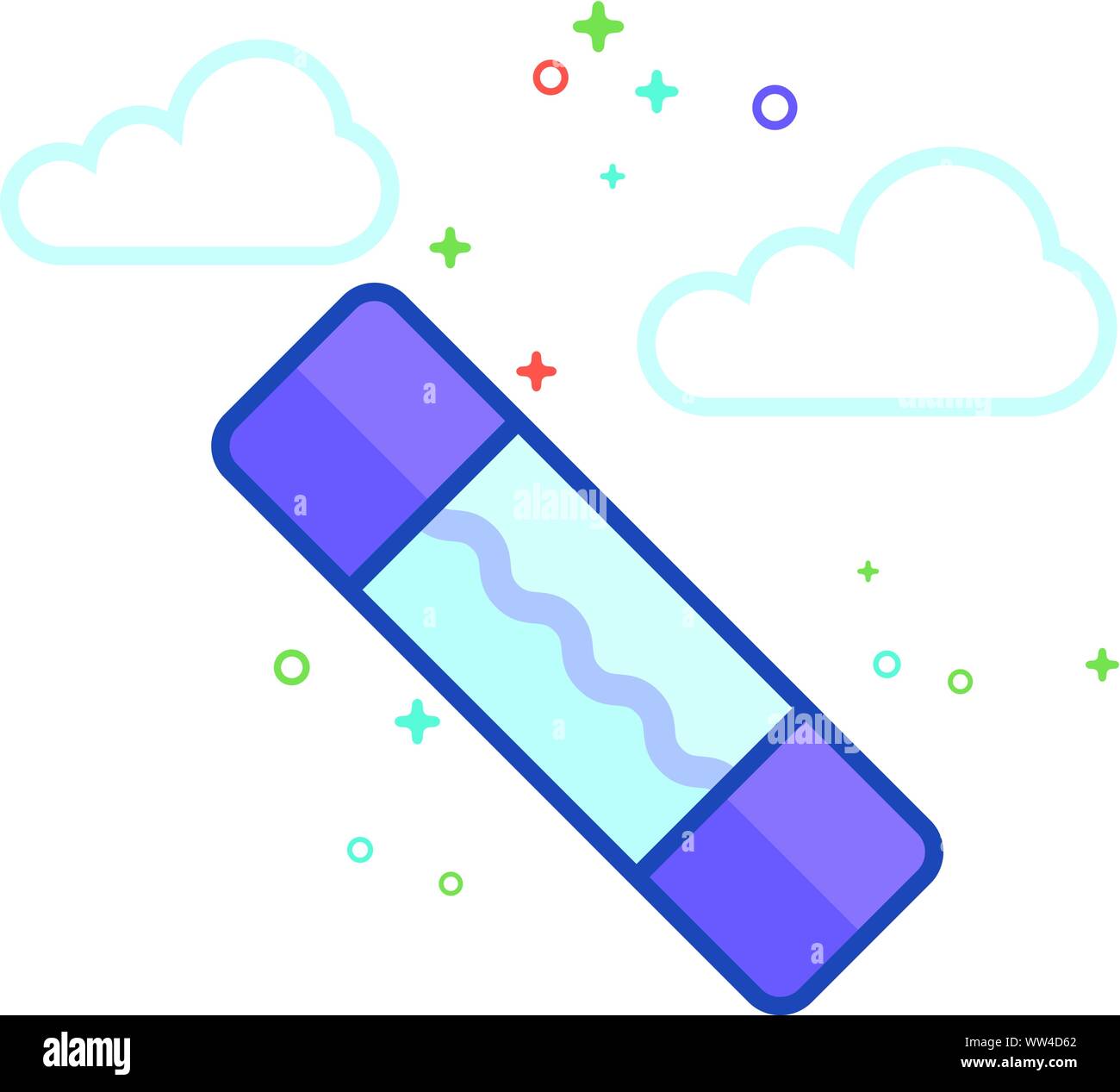 Elektrische Sicherung Symbol in Umrissen flachen Farbe Stil. Vector ...