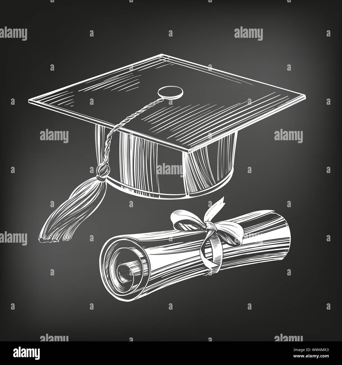 Illustration black graduation cap on -Fotos und -Bildmaterial in hoher ...