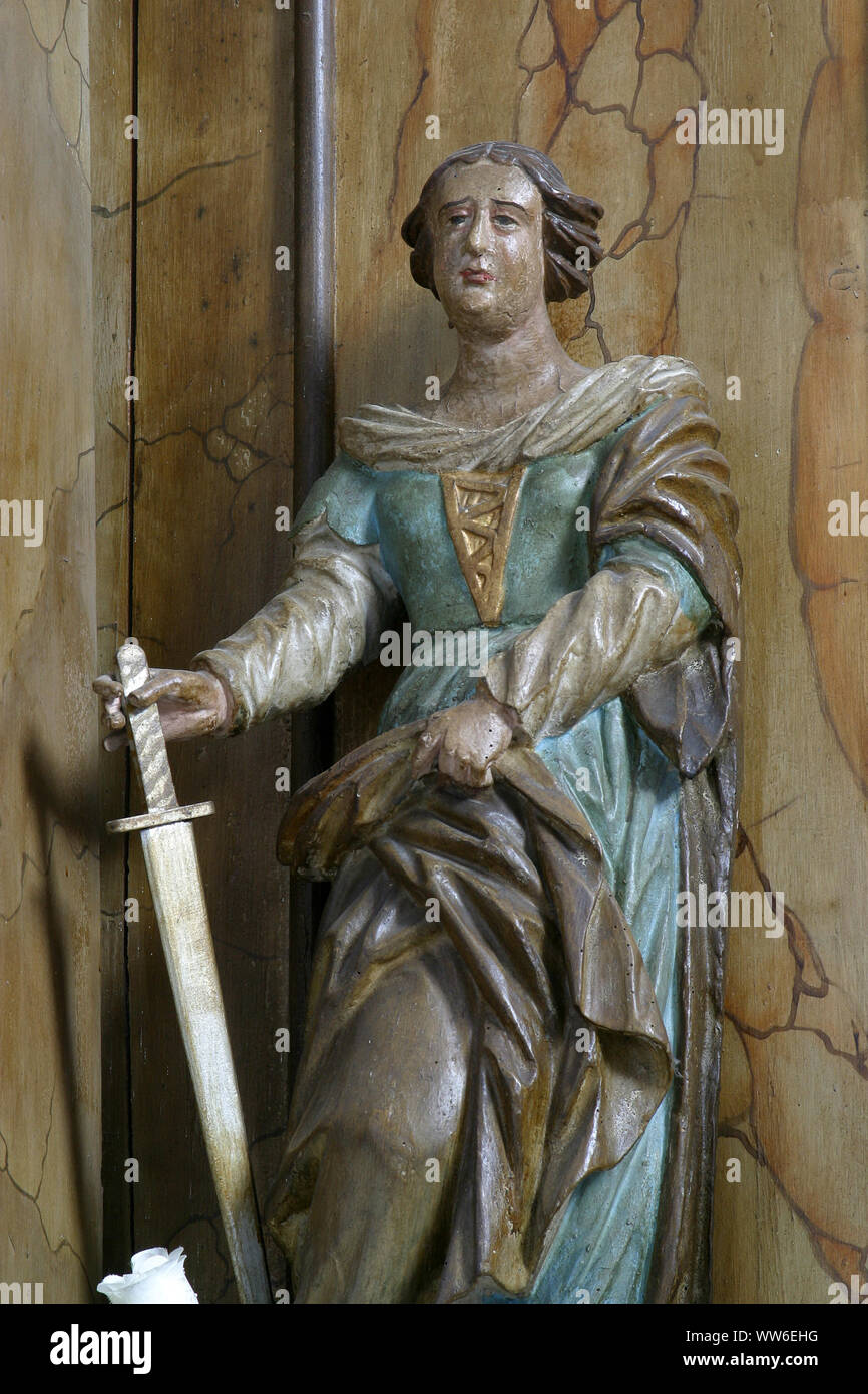 Die heilige Katharina von Alexandria Statue auf dem Altar des Heiligen Antonius von Padua in der ...