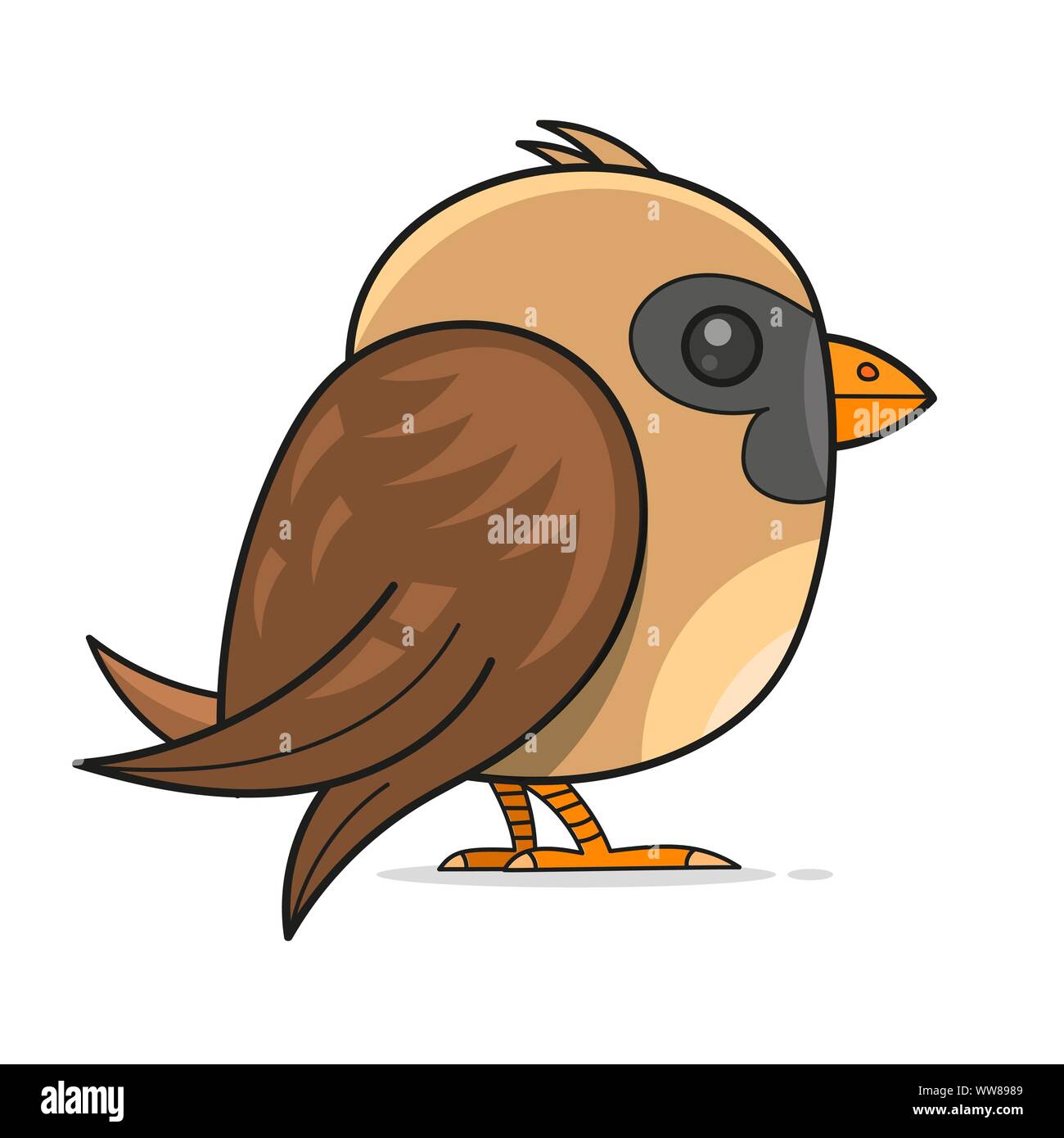 Cartoon das Symbol mit dem kleinen Spatz. Cute Vector Illustration ...