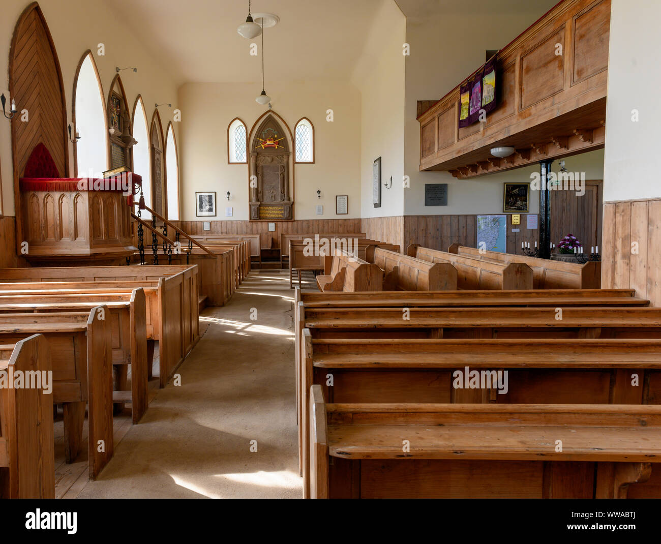 Innenansicht der Kinneff alte Kirche, Kinneff, Montrose, Aberdeenshire ...