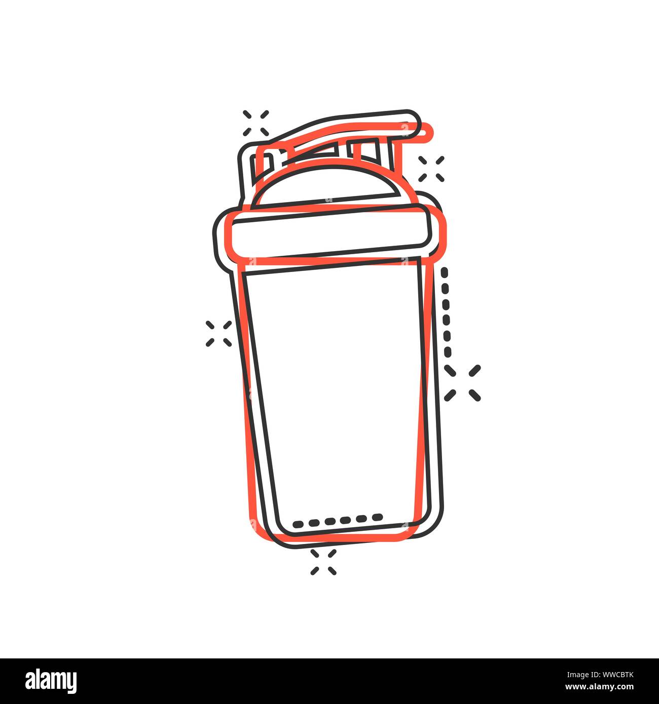 Shaker Symbol im Comic-stil. Sport bottle Vektor Cartoon Illustration ...