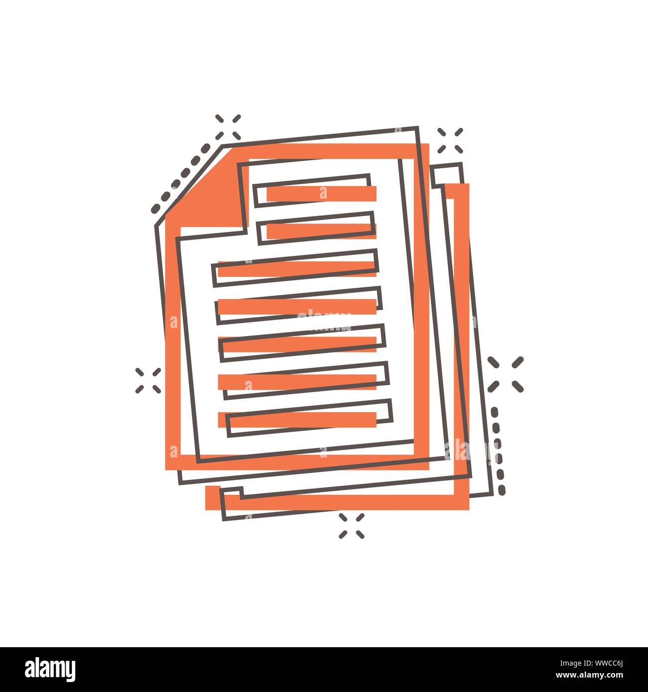 Dokument beachten Sie das Symbol im Comic-stil. Blatt Papier vektor ...