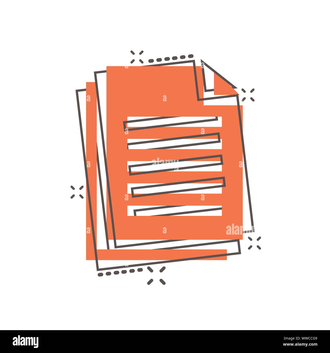 Dokument beachten Sie das Symbol im Comic-stil. Blatt Papier vektor ...