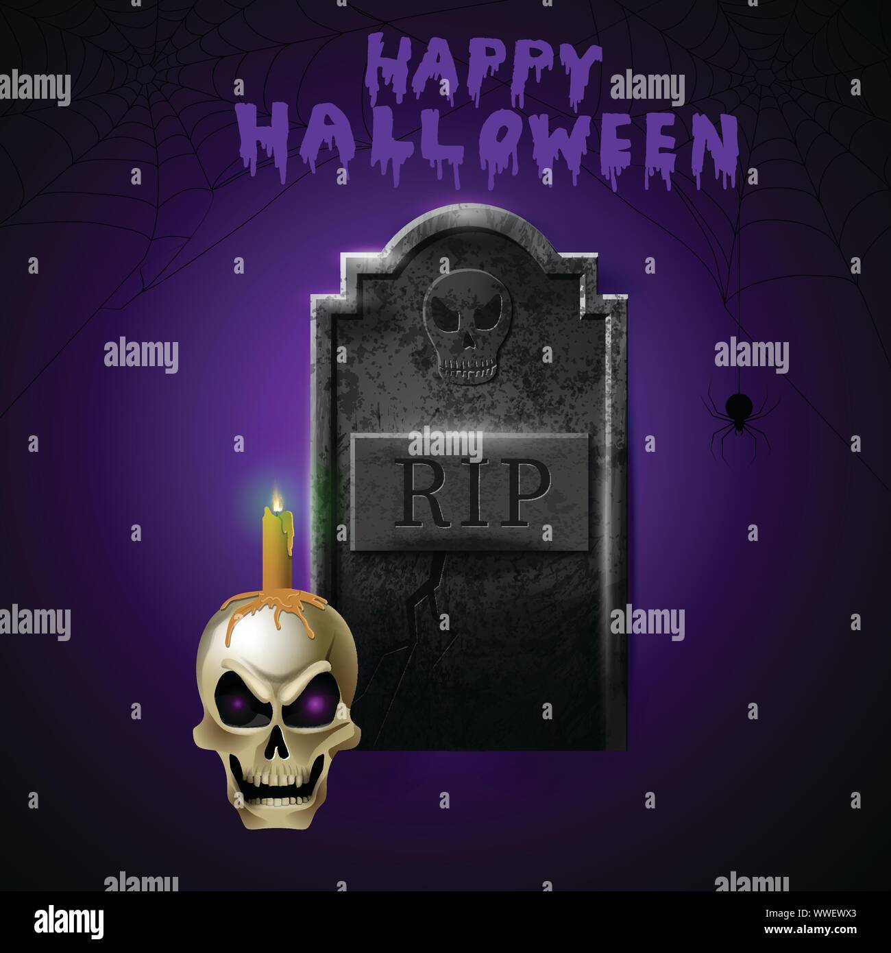 Cartoon Grab mit grabstein ein Vektor illustration Stock-Vektorgrafik ...