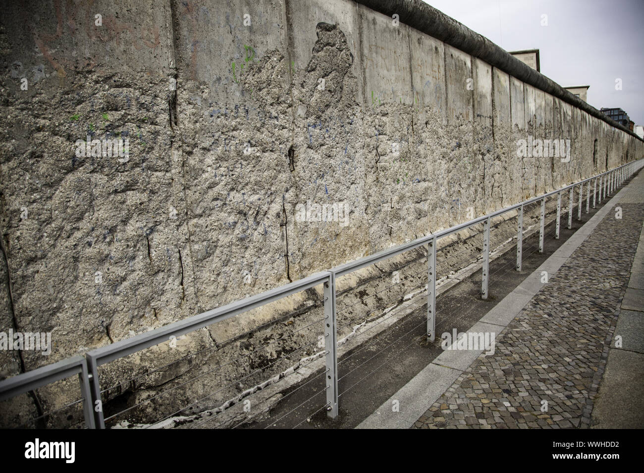 Reste der Berliner Mauer, Detail des alten Betonwand, Deutschland ...