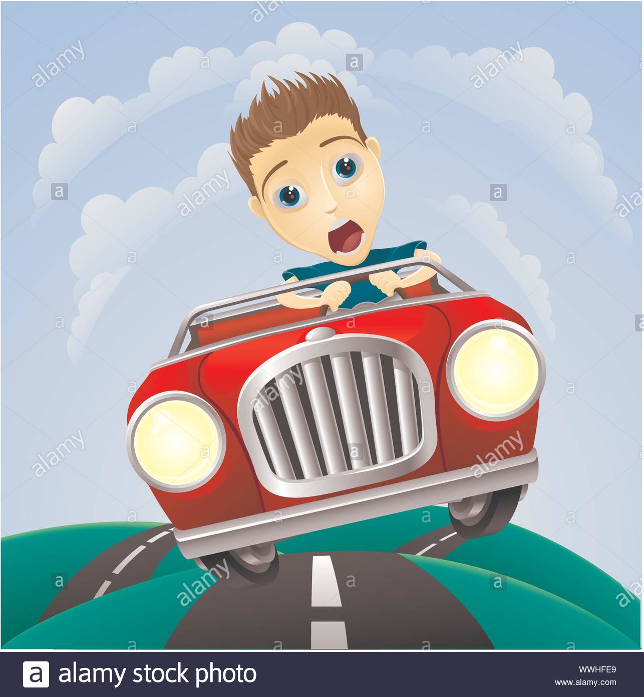 Man Drive Car Cartoon Stockfotos und -bilder Kaufen - Seite 2 - Alamy