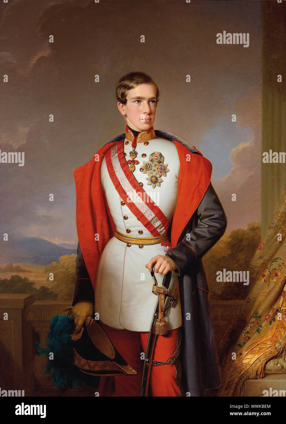Portrait von Kaiser Franz Joseph I. von Österreich, 1849. Private ...
