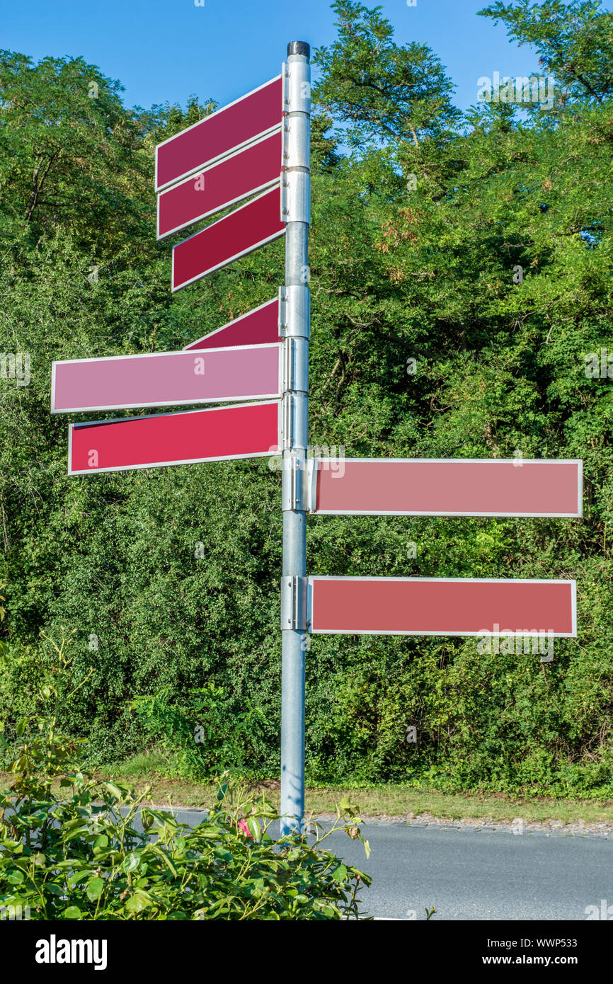 Vorlage für verschiedene Wegweiser Stockfotografie - Alamy