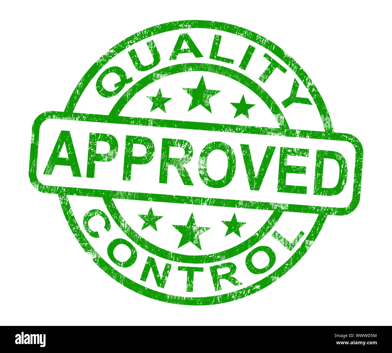 Qualitätskontrolle zugelassene Stempel zeigt ausgezeichnete Produkte ...