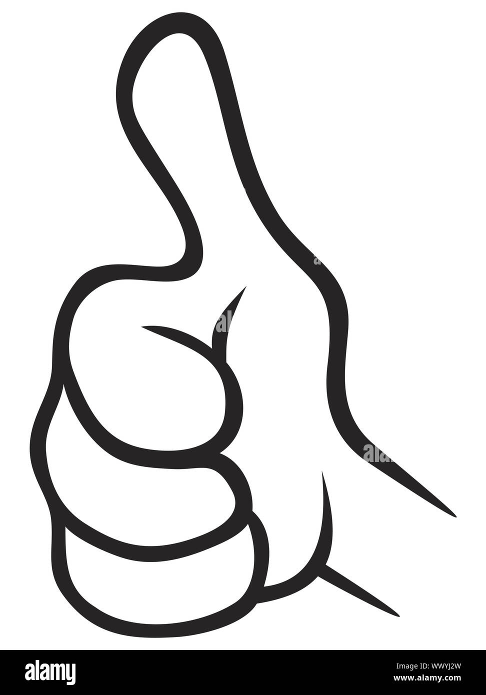 Daumen hoch symbol schwarz weiß Ausgeschnittene Stockfotos und -bilder ...