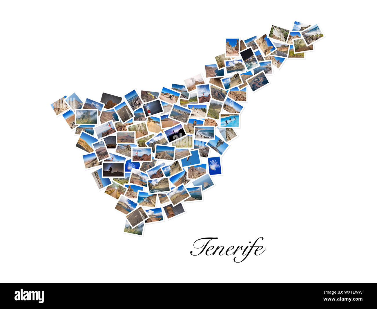 Eine Collage meiner besten Reise-Fotos von Teneriffa, bilden die Form ...