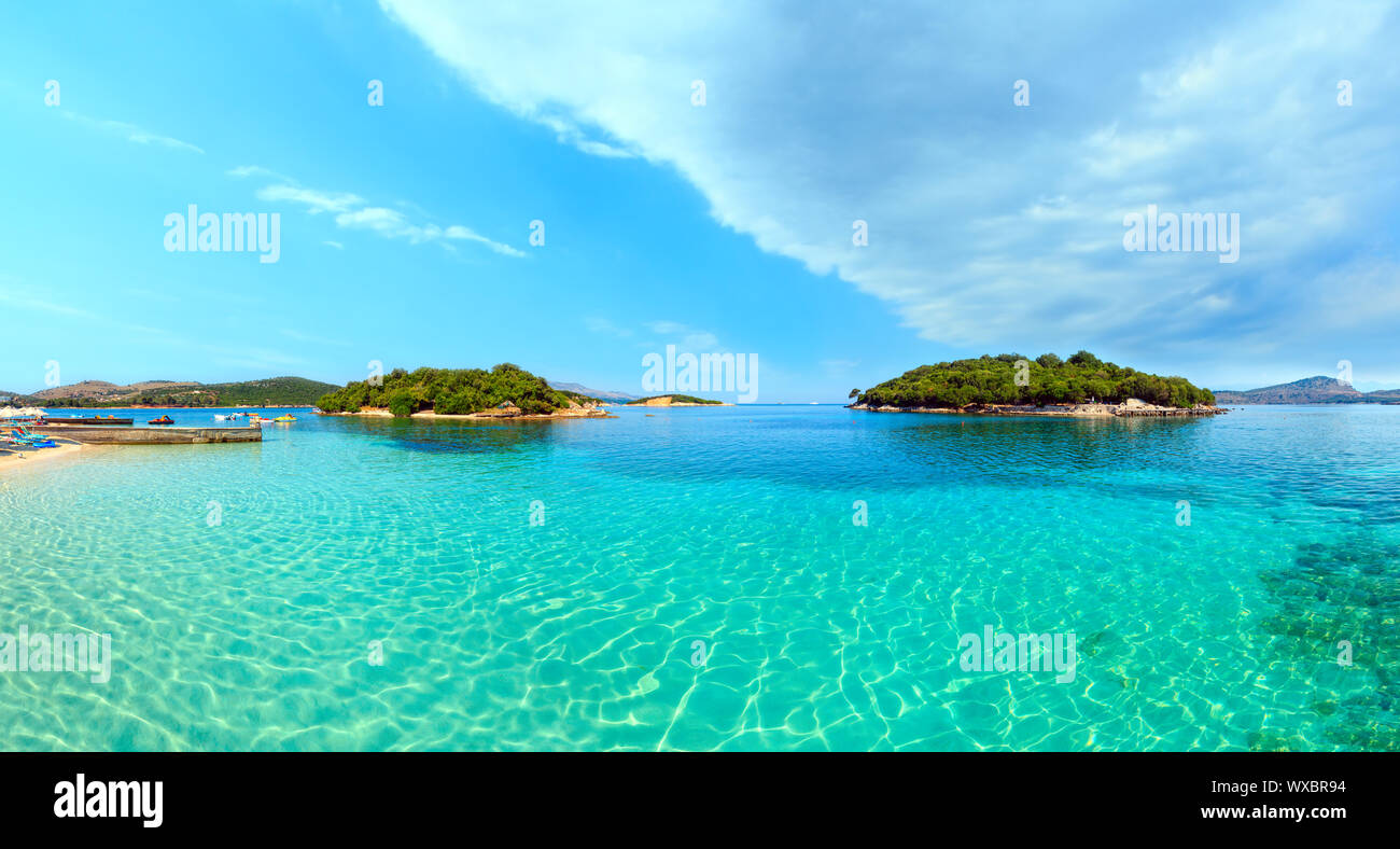 Ksamil Strand Panorama, Albanien Stockfotografie - Alamy