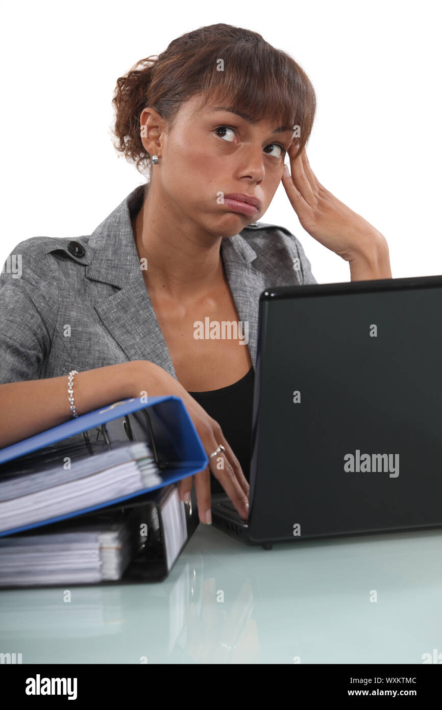 Bored Receptionist Stockfotos und -bilder Kaufen - Alamy
