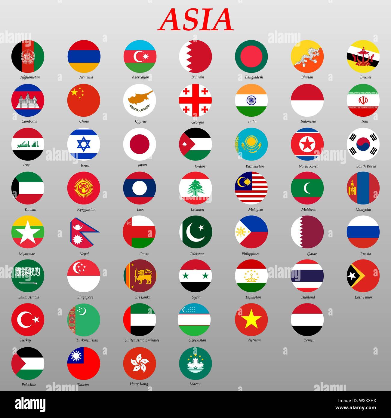 Asiatische flaggen Stock-Vektorgrafiken kaufen - Alamy