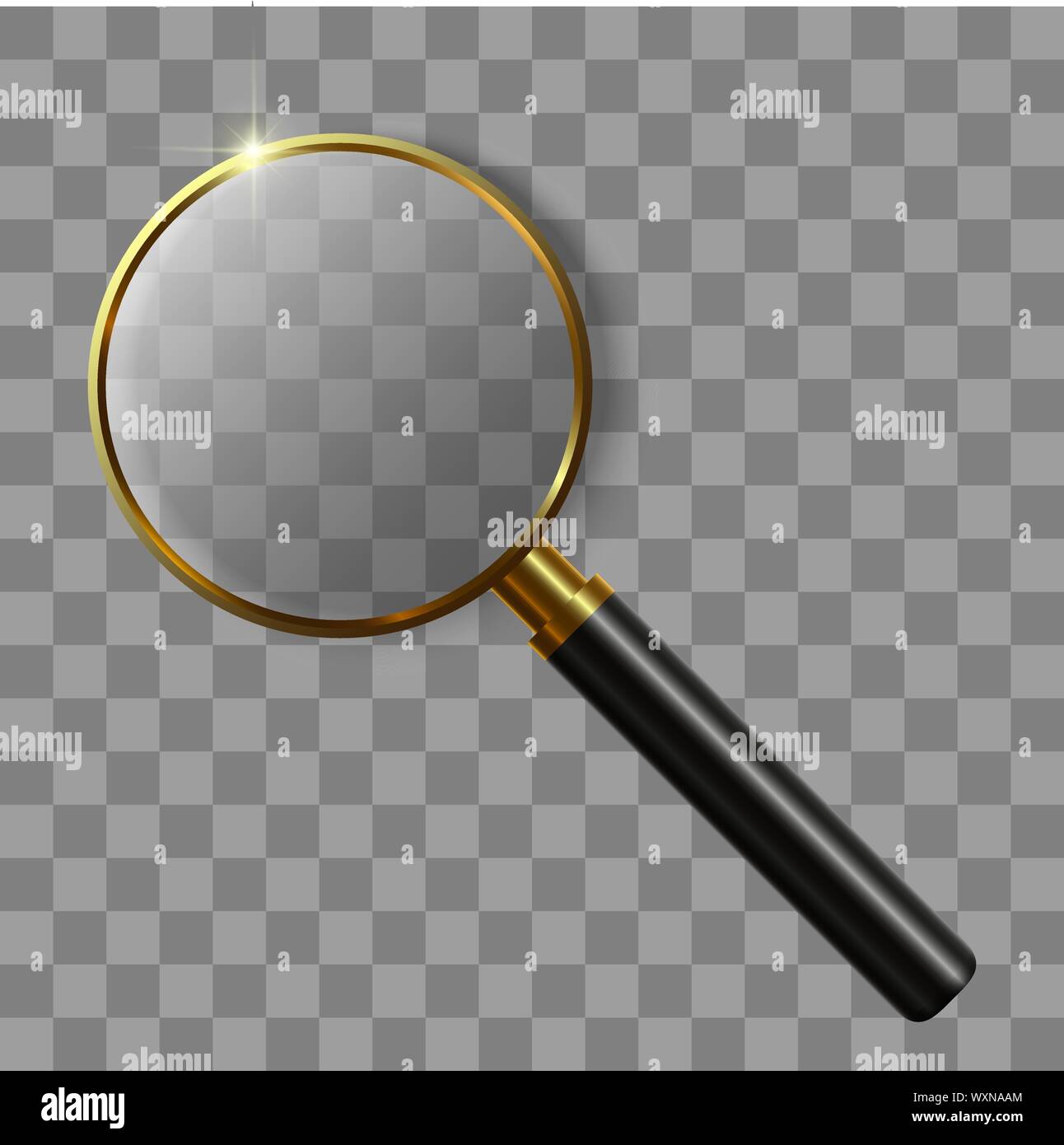 3D realistische Lupe auf transparentem Hintergrund. isolierte Vector ...