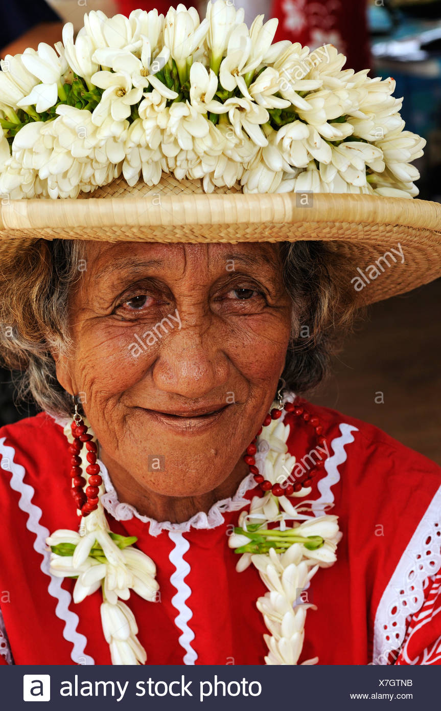 French Polynesia Tahiti Native Woman Stockfotos und -bilder Kaufen - Alamy