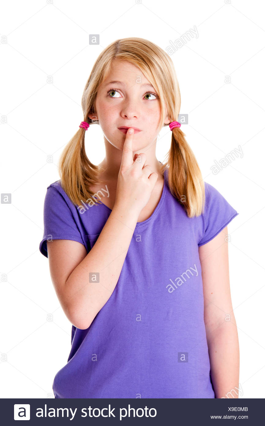Beautiful Cute Teenager Girl Pigtails Stockfotos und -bilder Kaufen - Alamy