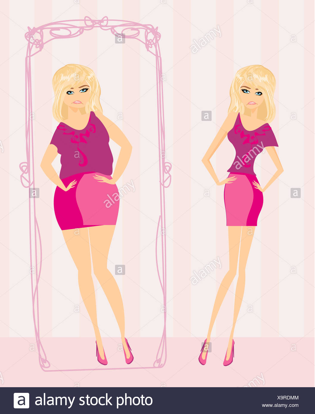 Anorexia Mirror Stockfotos & Anorexia Mirror Bilder - Alamy