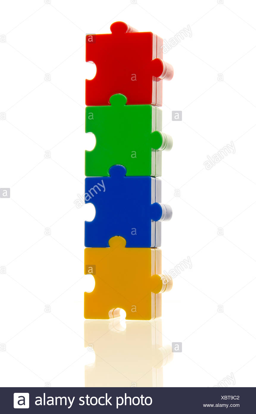Four Jigsaw Puzzle Pieces On Stockfotos und -bilder Kaufen - Alamy