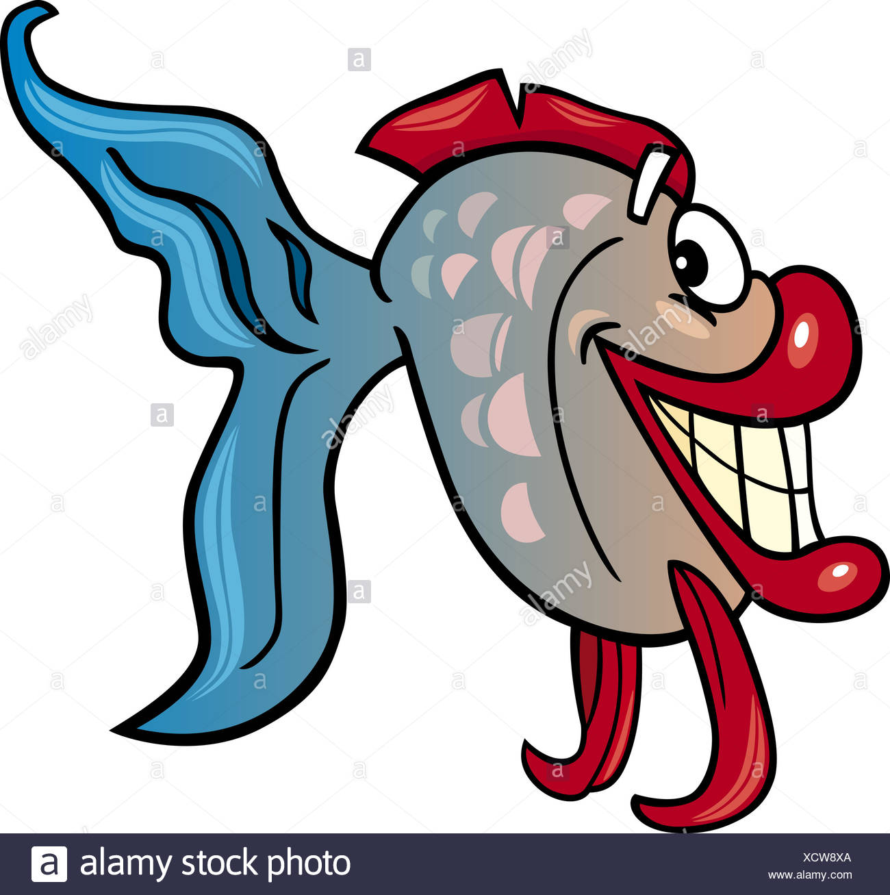 Fish Cartoon Illustration Stockfotos & Fish Cartoon Illustration Bilder ...