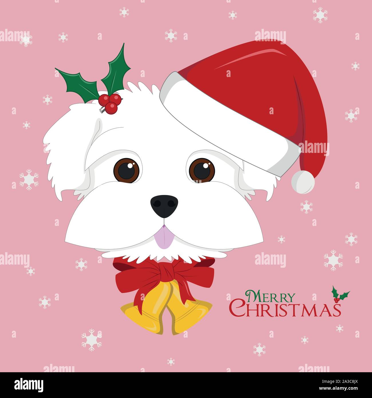 Linda Caricatura De Perro De Navidad