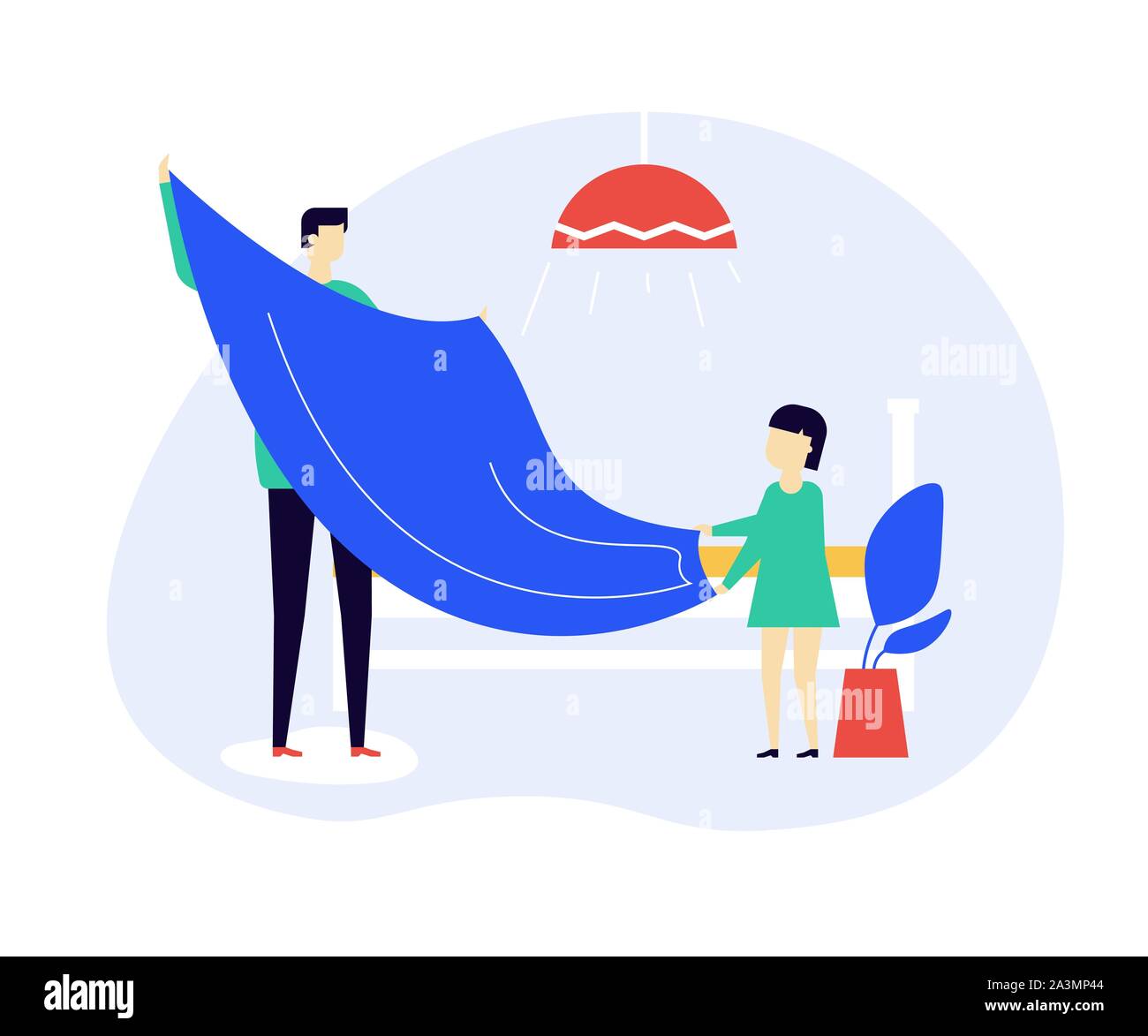 Niño Tendiendo Cama Imágenes Vectoriales De Stock Alamy