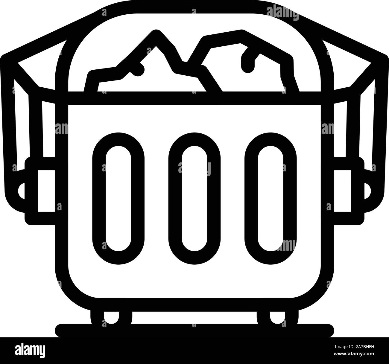 Icono De Cubo De Basura El Estilo De Esquema Imagen Vector De Stock