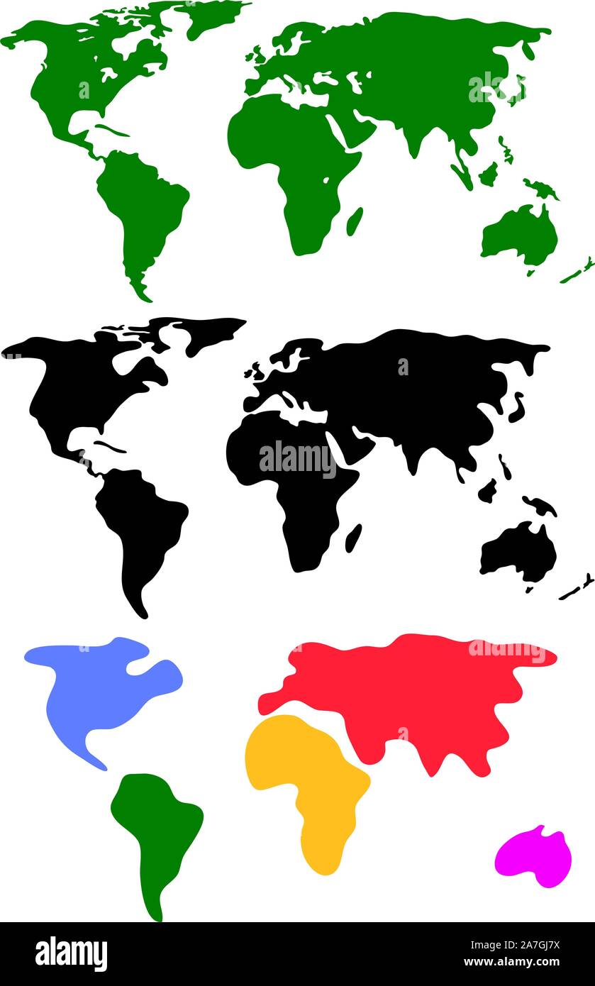 Esquema Simple Del Mapa Del Mundo