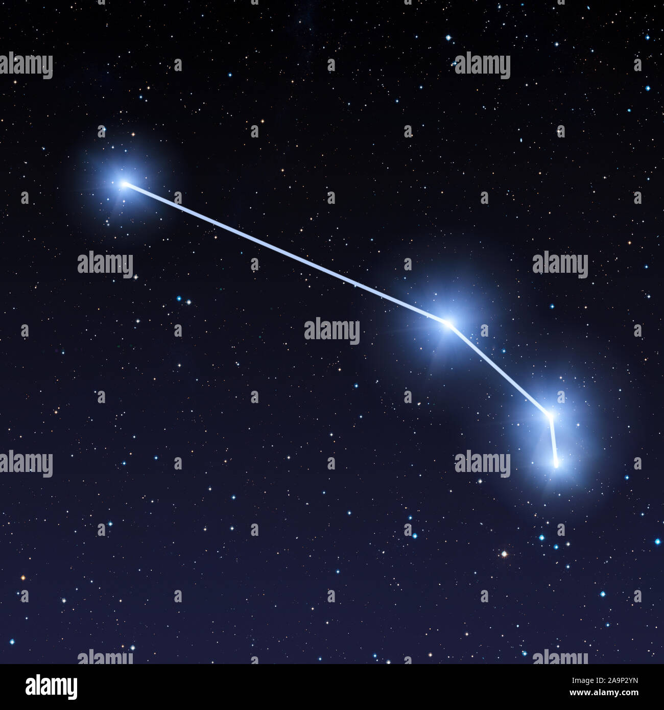 La Constelación De Aries En El Cielo Nocturno Con Estrellas Azules