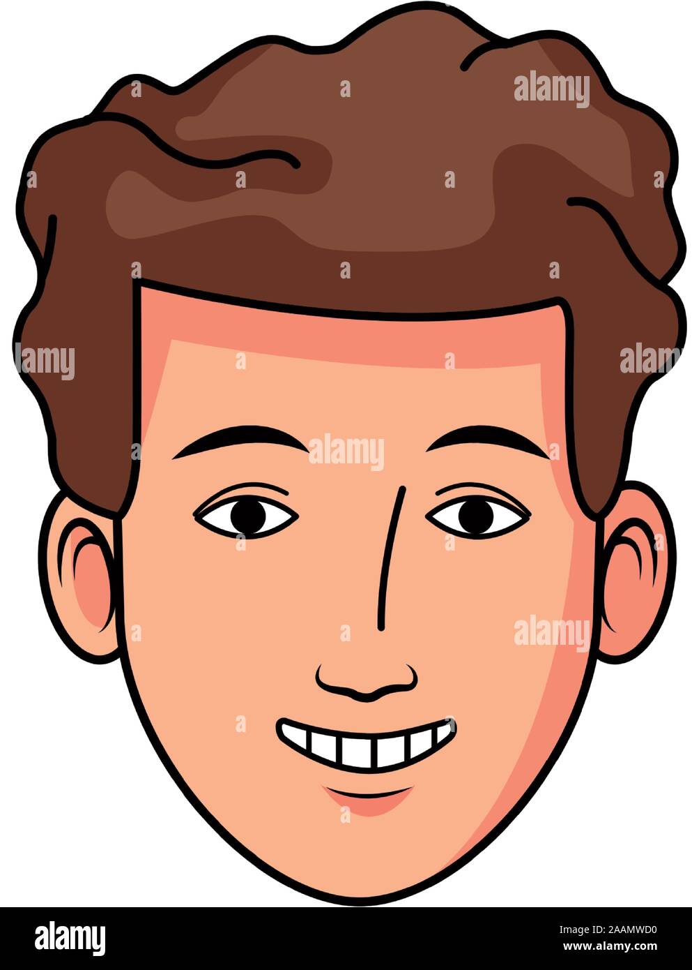 Hombre Sonriendo De Icono De Dibujos Animados Imagen Vector De Stock