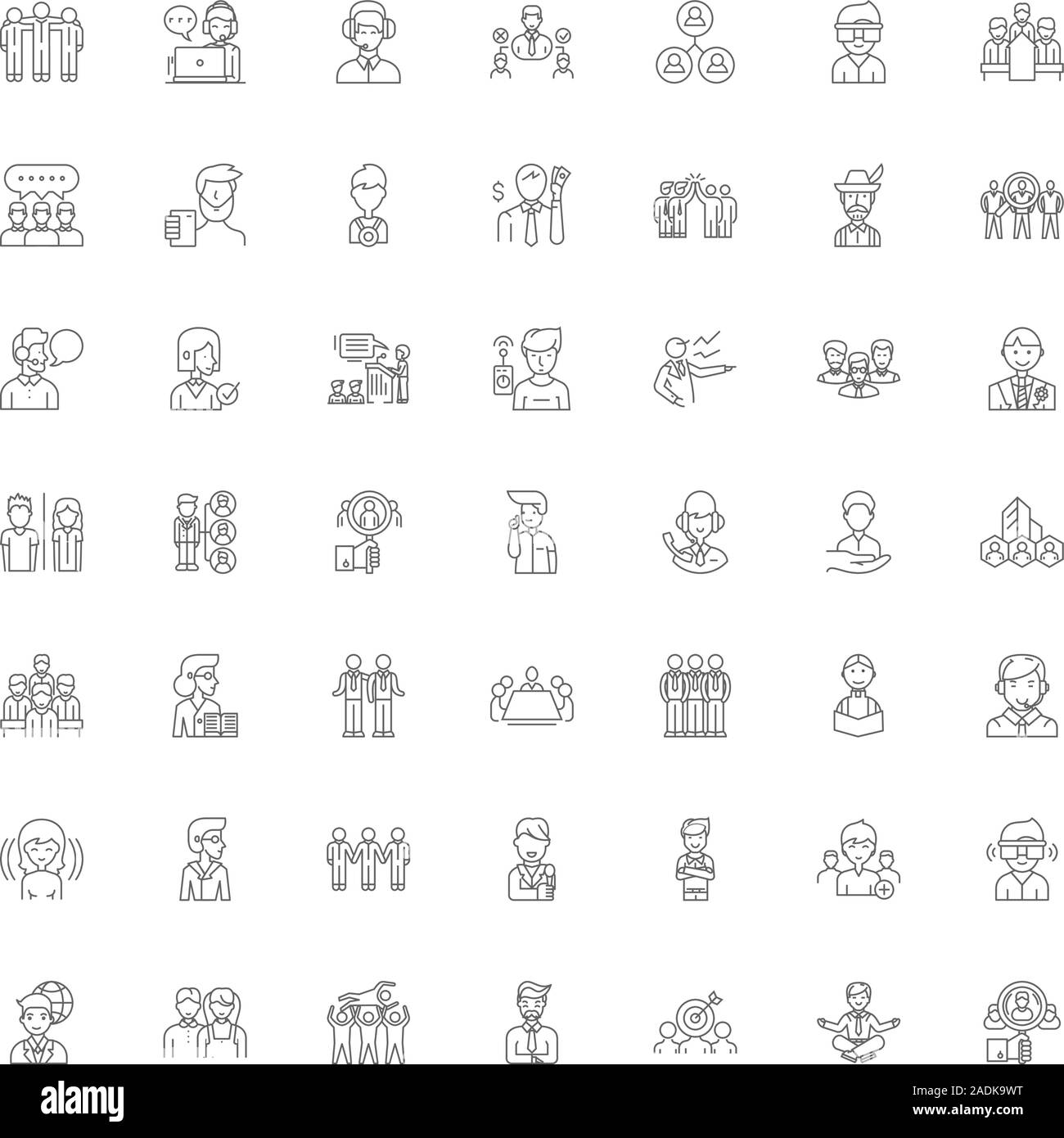 Línea empleado iconos, signos, símbolos, ilustración vectorial lineal ...