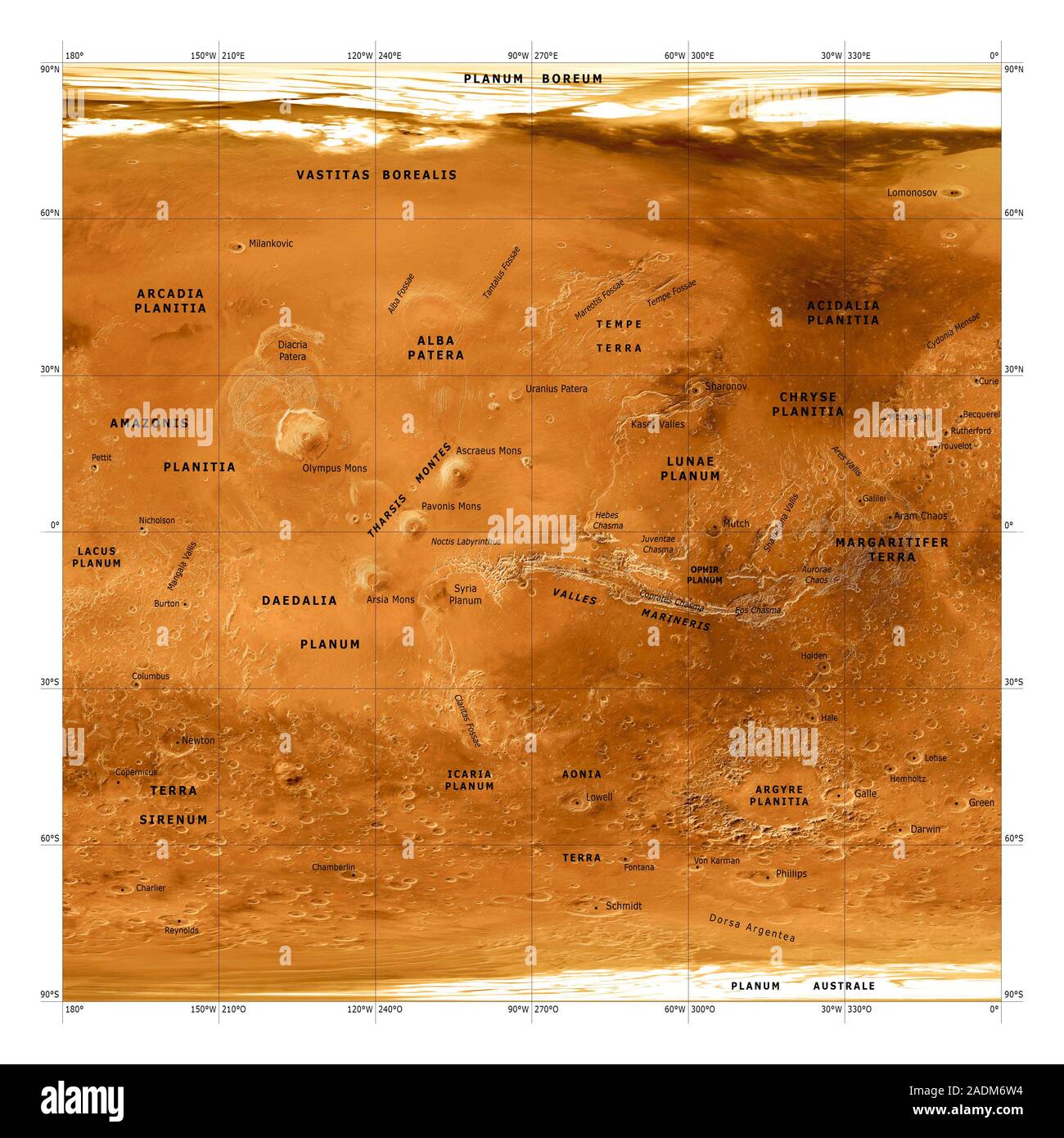 Mapa Topográfico De Marte Tres Dimensiones De Imagen Satelital De La Superficie De Marte Las
