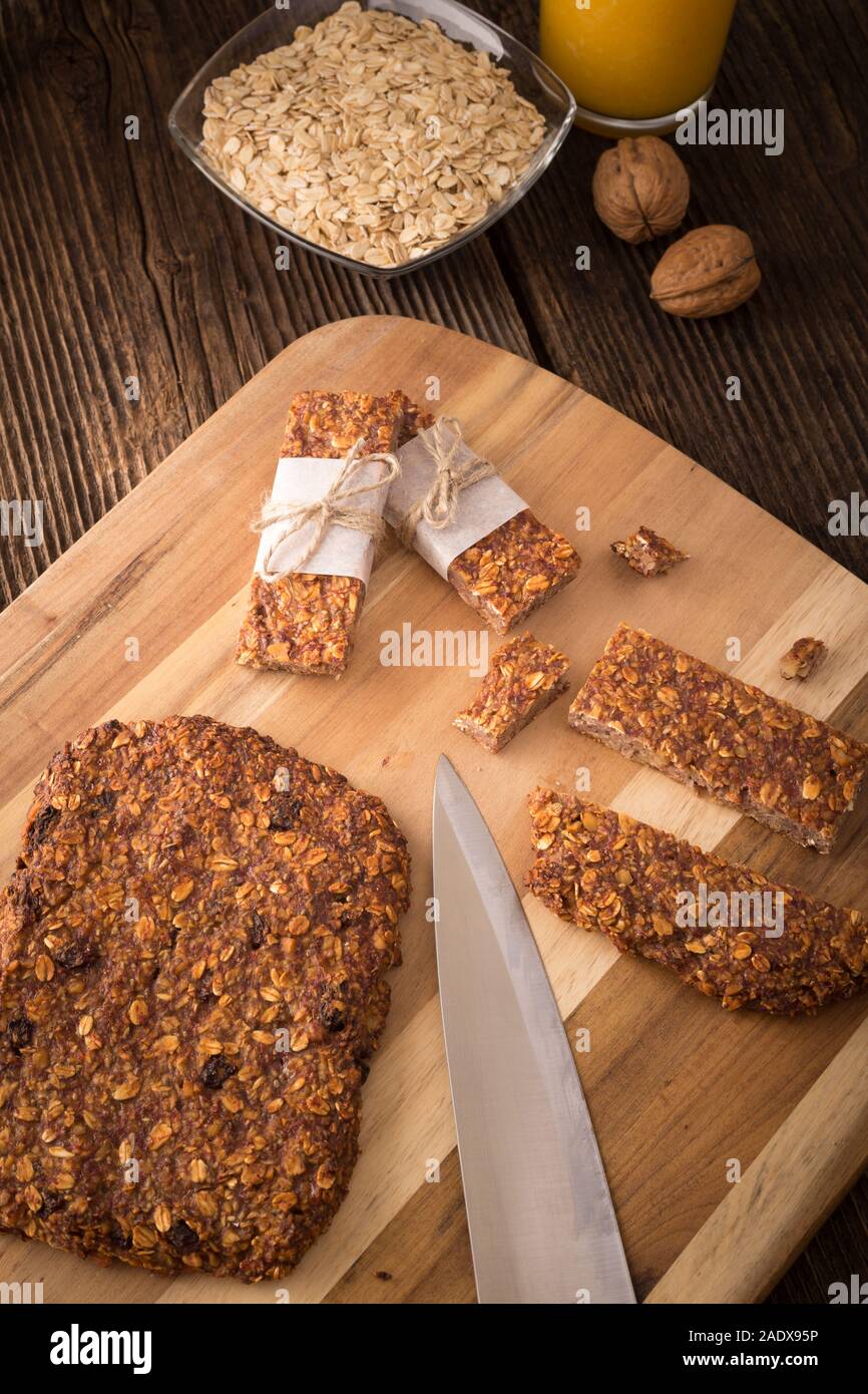Las Barras De Cereales Con Pasas Y Nueces Nutrición Saludable Vegana
