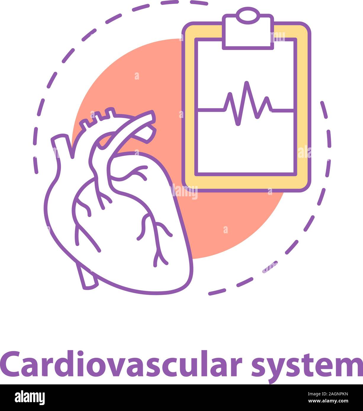 Concepto De Sistema Cardiovascular Icono Cardiología Idea Línea