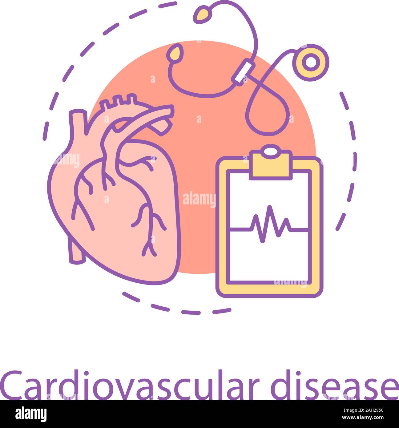 Icono Del Concepto De Enfermedad Cardiovascular Cardiología Idea Línea