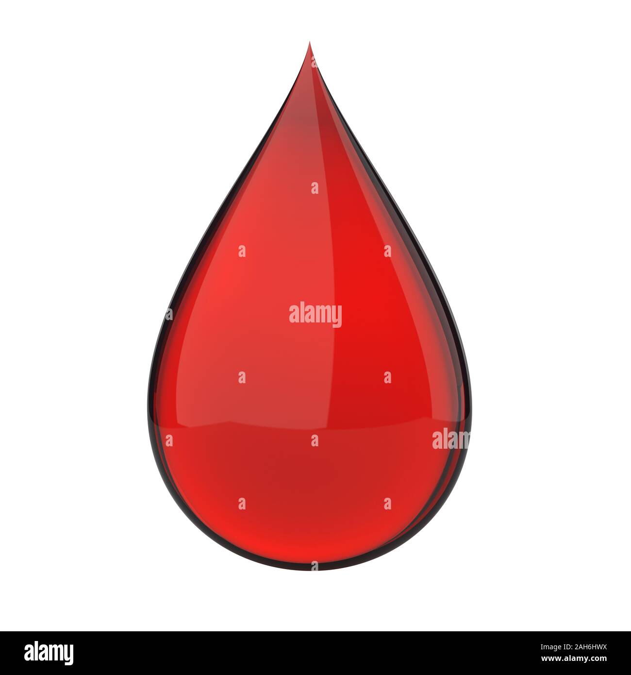 Gota De Sangre Roja 3d Aislado En Blanco Con Trazado De Recorte