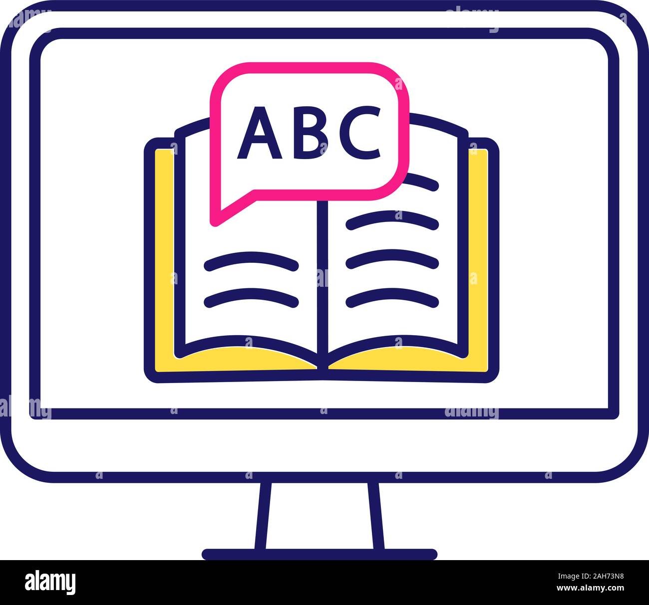 Aprendizaje De Idiomas Online Icono En Color Revisión Ortográfica