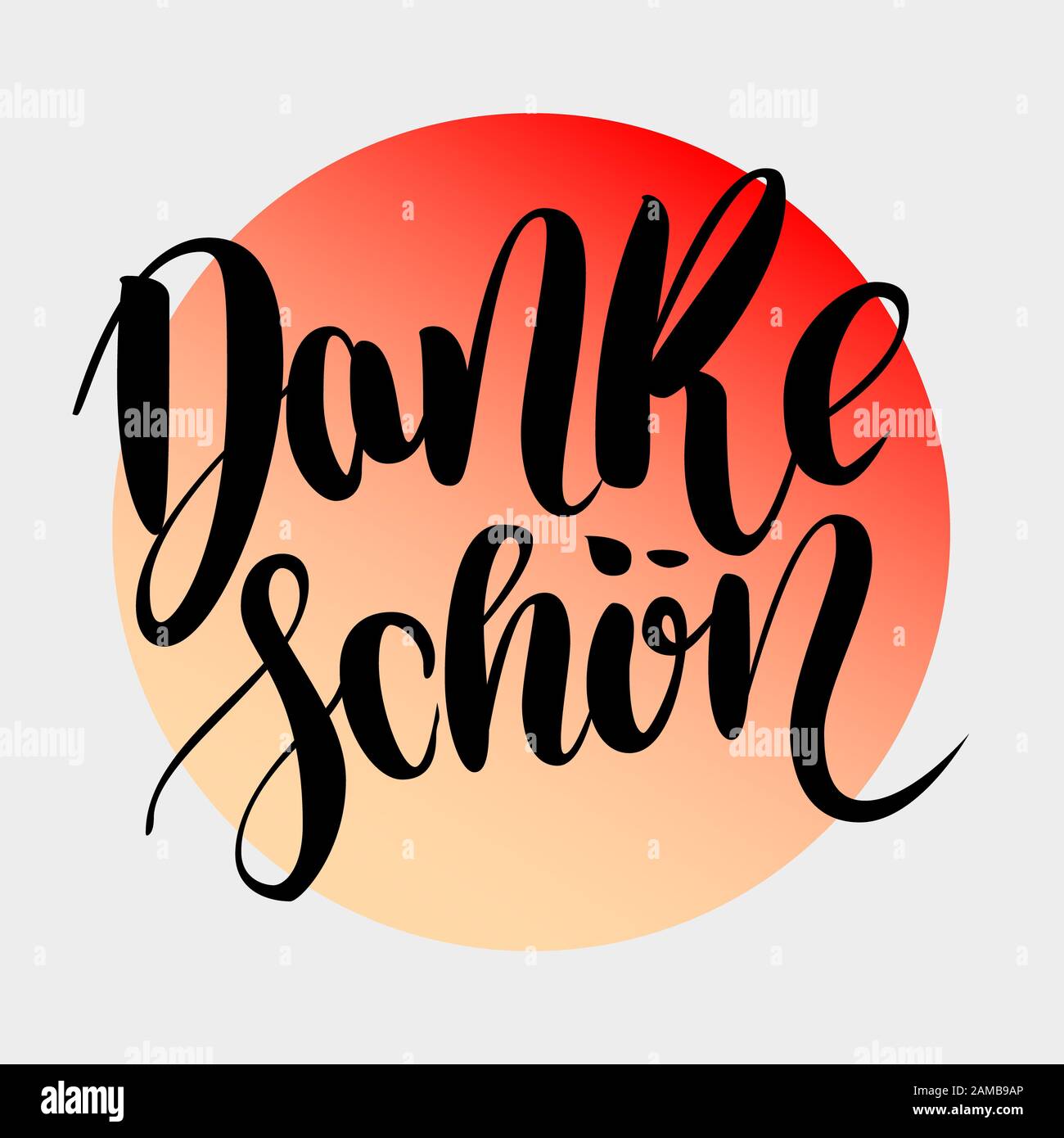 Danke Schoen Gracias En Alemán Pincel Dibujado A Mano Con Letras En