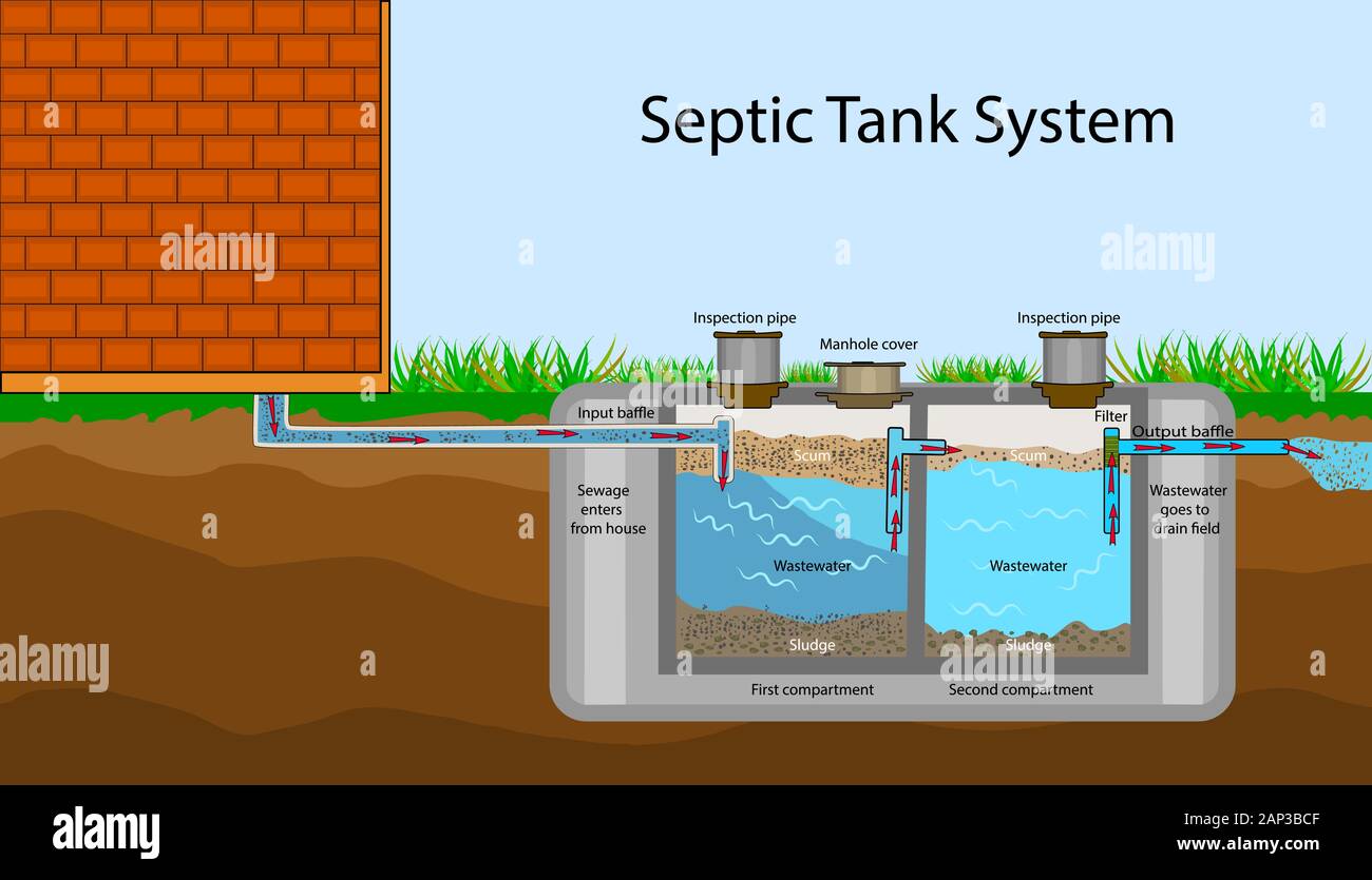 Diagrama del tanque séptico. Sistema séptico y sistema de drenaje ... Diagrama del tanque séptico. Sistema séptico y sistema de drenaje ...