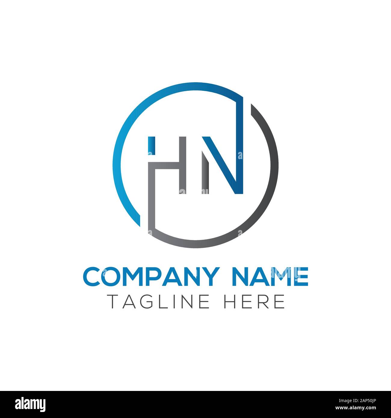 Plantilla Vectorial De Diseño De Logotipo Hn De Carta Ilustración Del