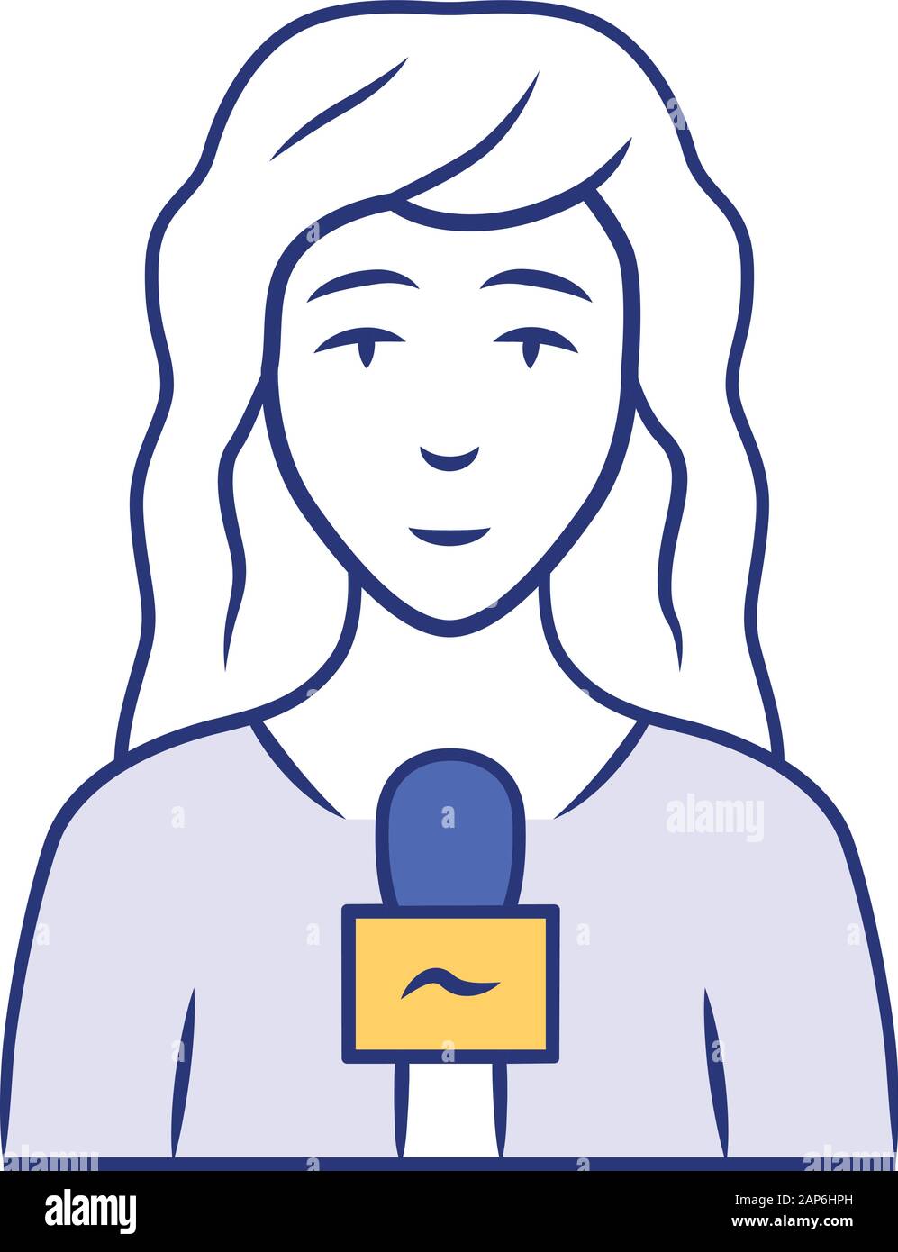 Reporter Mujer Icono De Color Azul Presentador De Televisión El