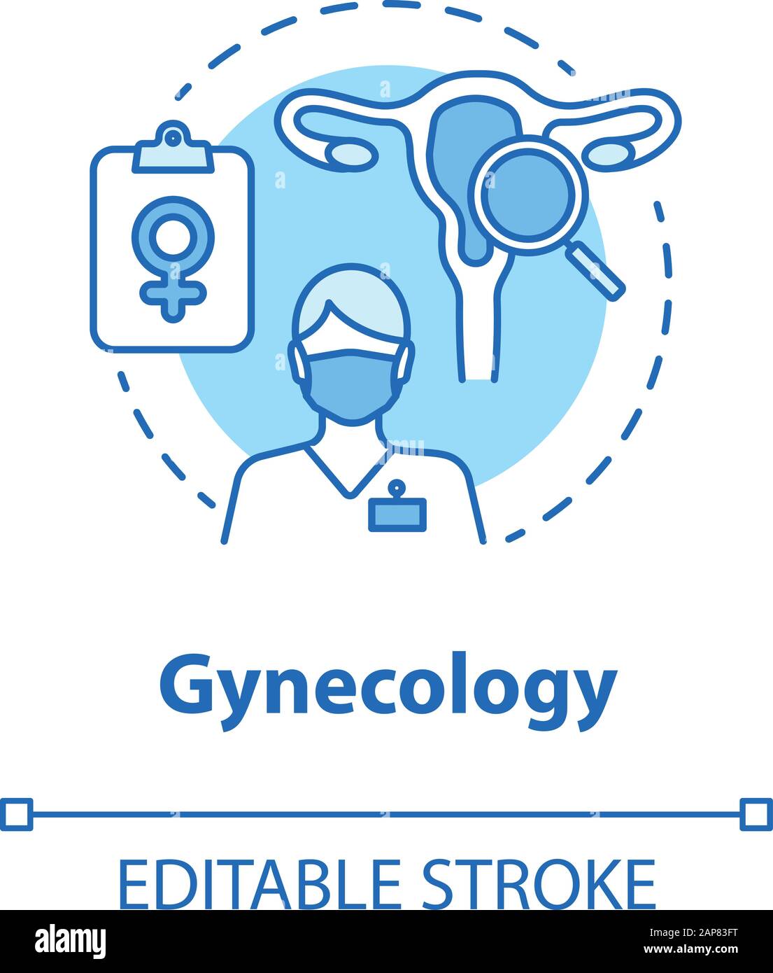 Icono De Concepto Ginecológico Mujeres Examen De Salud Idea Línea Fina